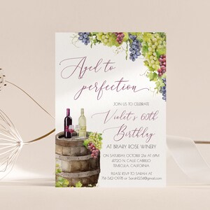 Winery Birthday or Anniversary Phone Evite+printable Invite, Aged to ...
