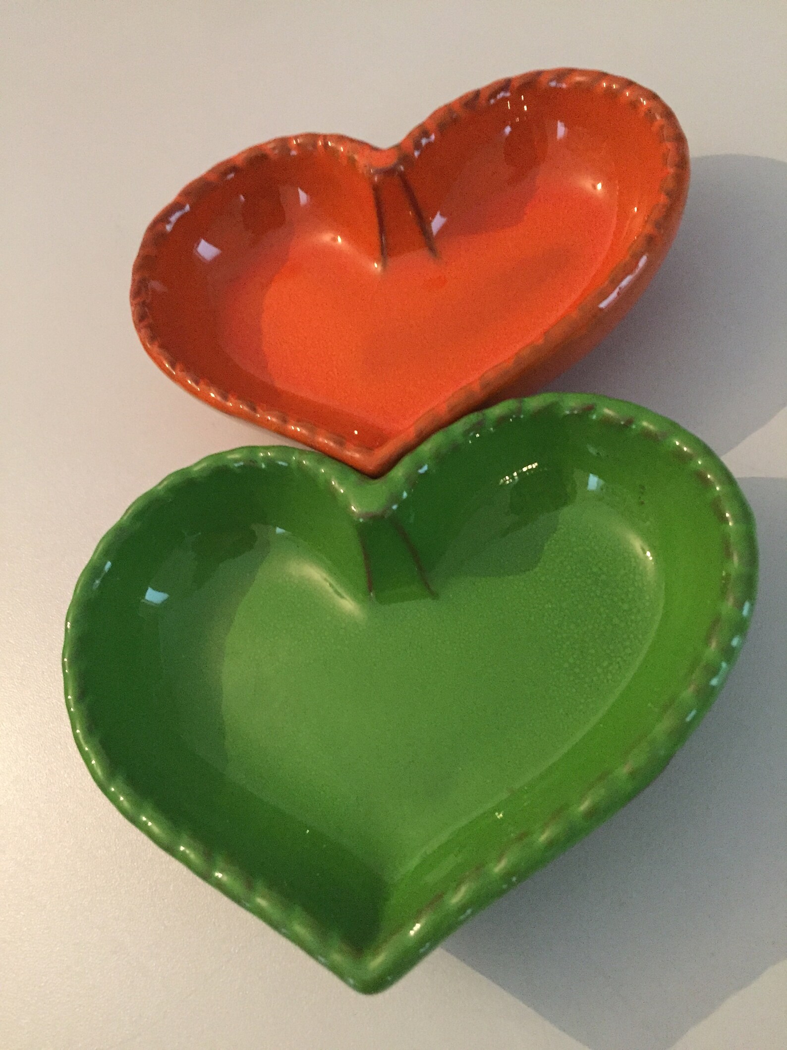 2 bowls heart heart shape ceramic bowl ceramic heart bowl dip | Etsy