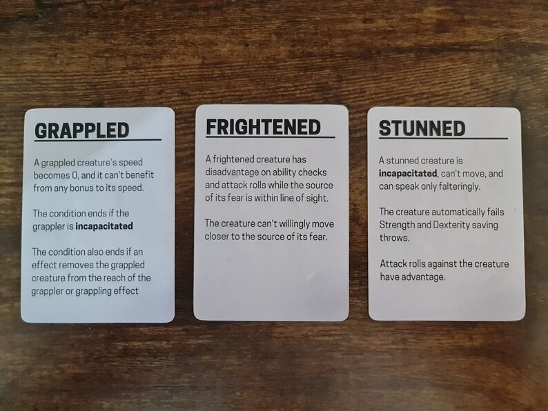Dnd 5e Conditions Cards - Etsy