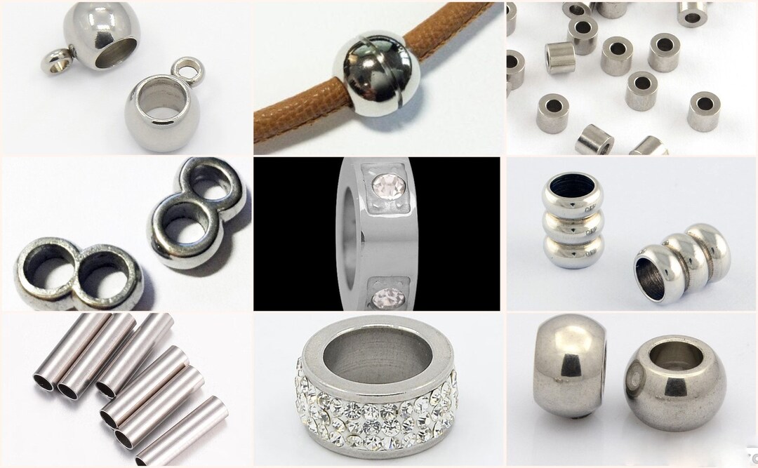 3mm-14mm Edelstahl Perlen Fädelloch 1,5-8mm Stainless Steel - Etsy.de