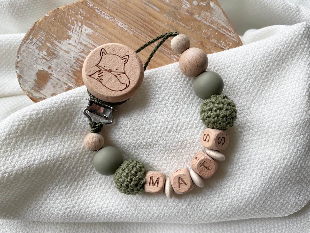 Schnullerkette Aus Holz Mit Namen