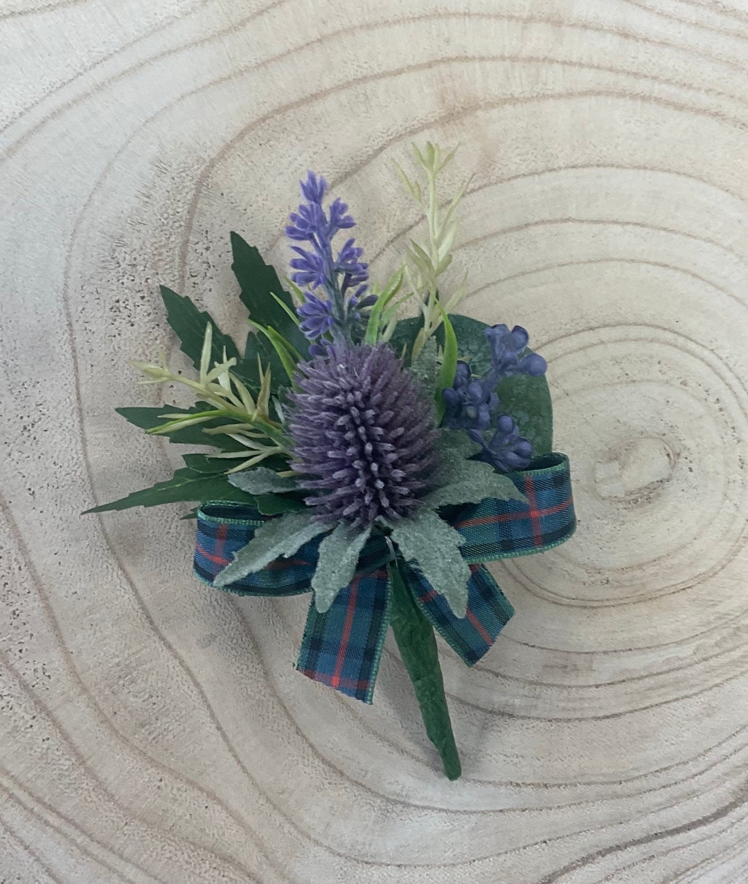 Artificial Thistle and Heather Buttonhole - Etsy UK
