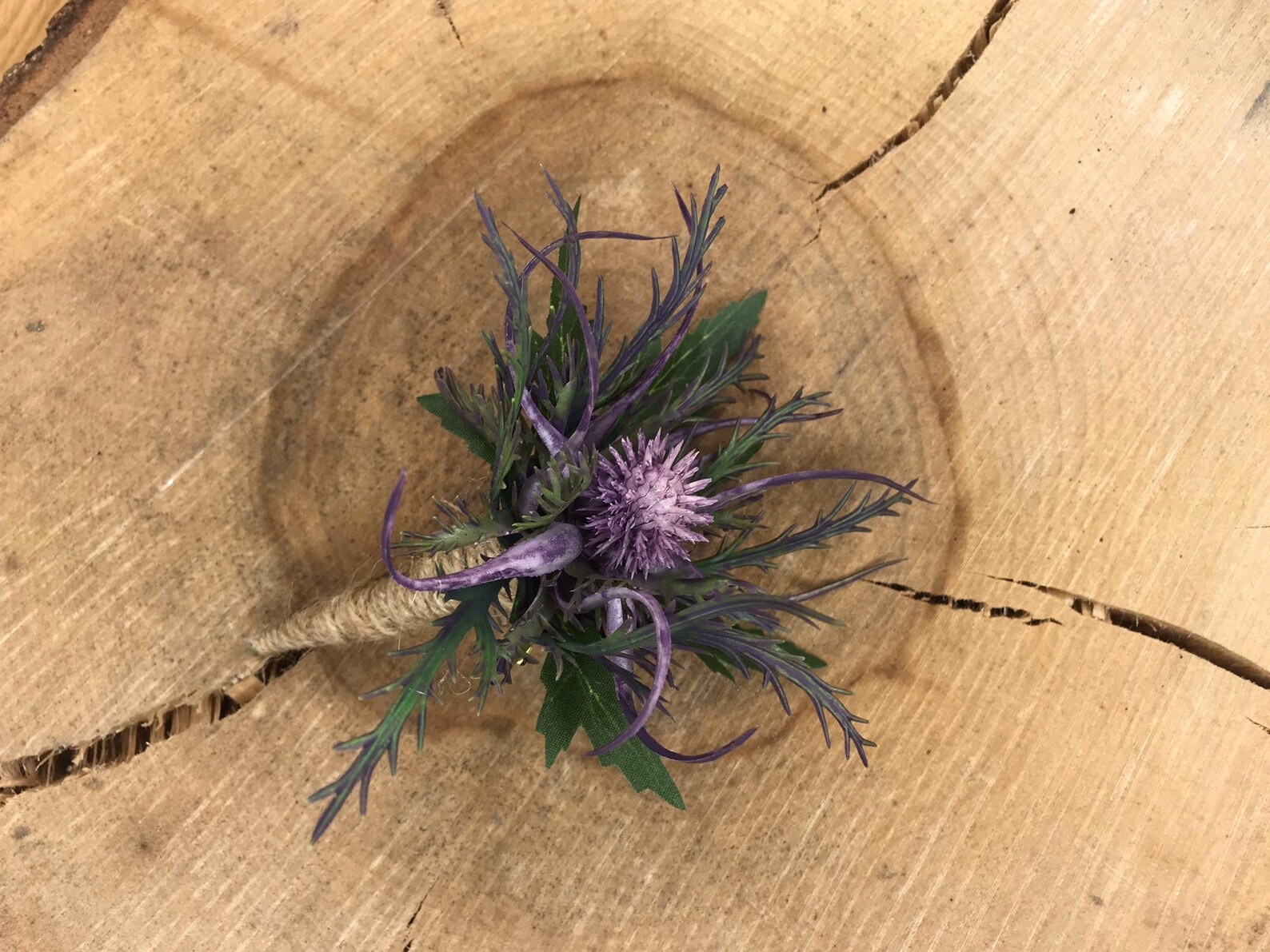 Artificial Wild Rustic Thistle Purple Buttonhole - Etsy