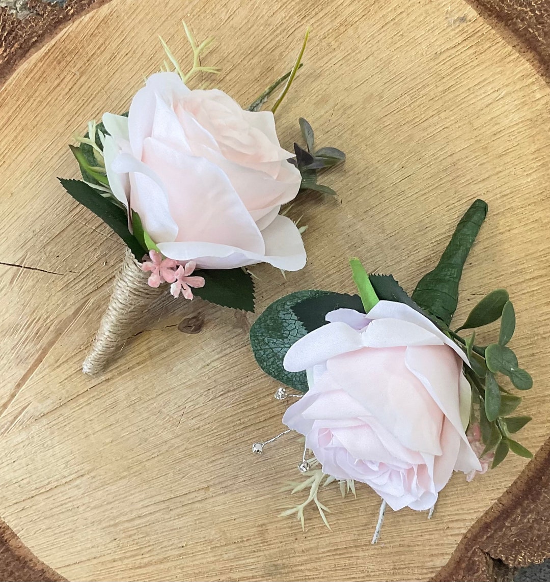 Blush Pink Rose Buttonhole/corsage - Etsy