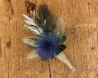Artificial Wild Rustic Thistle Purple Buttonhole | Etsy UK