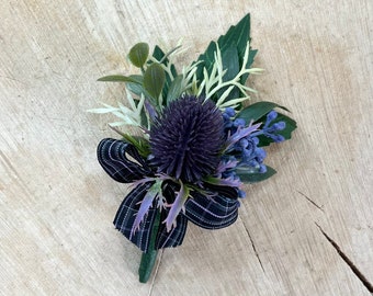 Artificial Wild Rustic Thistle Purple Buttonhole - Etsy