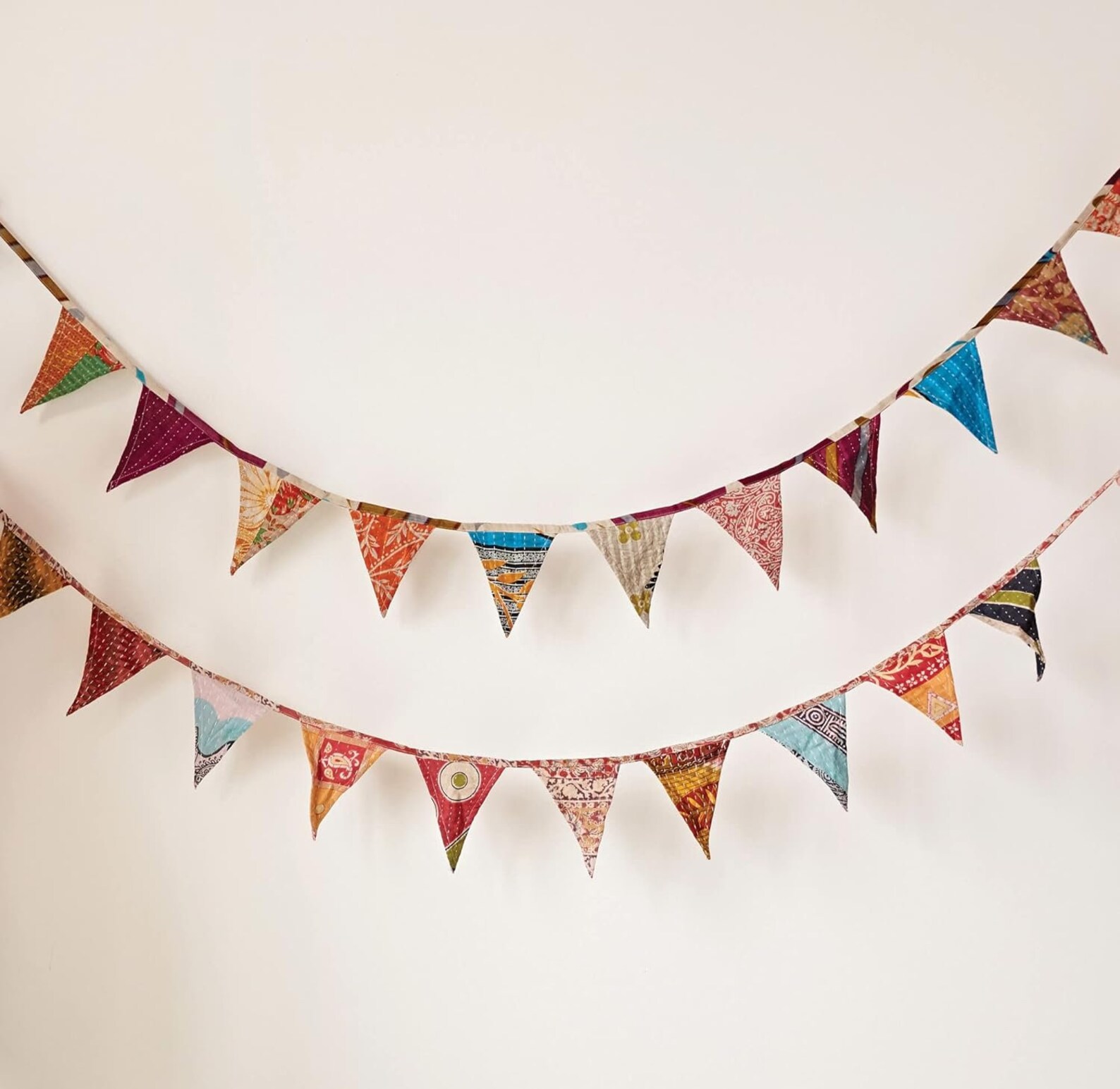 Multicolor Pennant Flags, Vintage Kantha Flags, Christmas Decorative ...