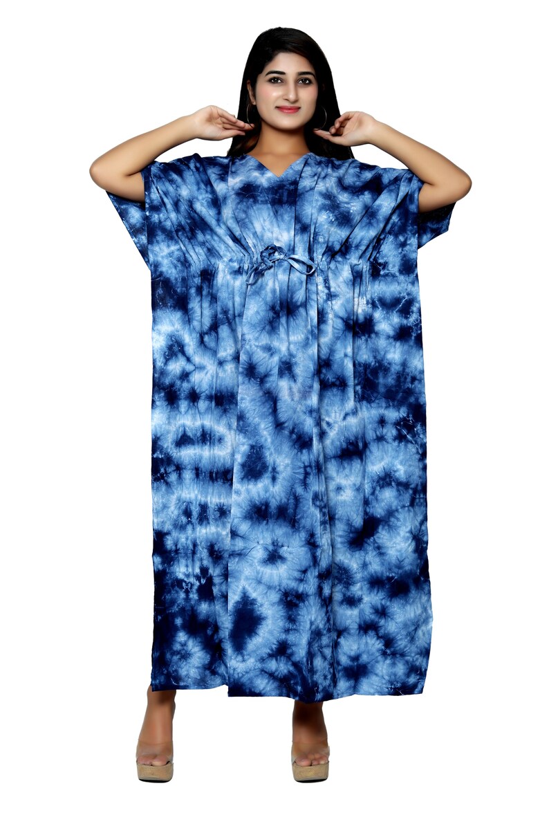 Indian Kaftan, Tie Dye Kaftan Dress, Plus Size Dress, Shibori Design Kaftan, Women Wear Dress ...