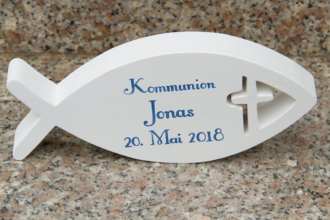 Wooden Fish for Communion Confirmation Baptism or Birth With - Etsy