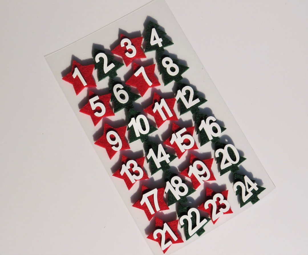 Advent Calendar Numbers 1 - 24 Made of Wood in Red and Green - Etsy