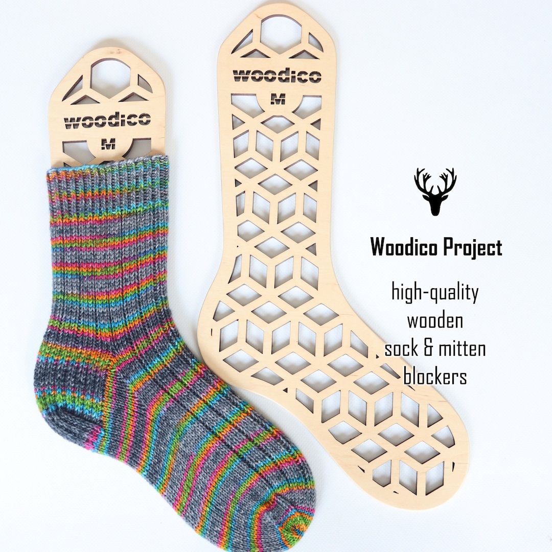 Wooden Sock Blockers pair Hexagons Knitting Accessories, Gift for ...