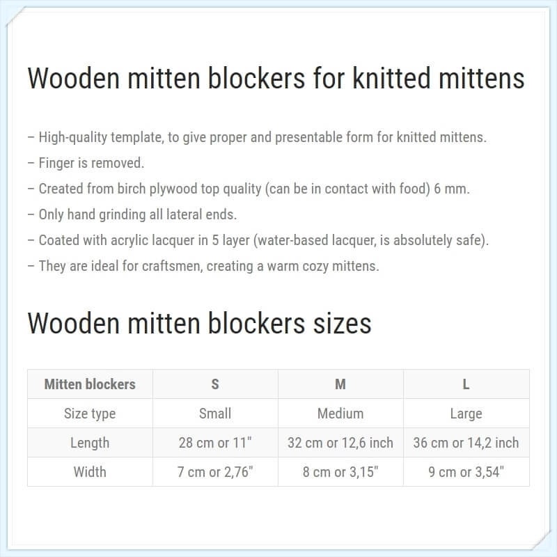 Wooden Mitten Blockers pair Hot&cold Knitting Gift Idea | Etsy