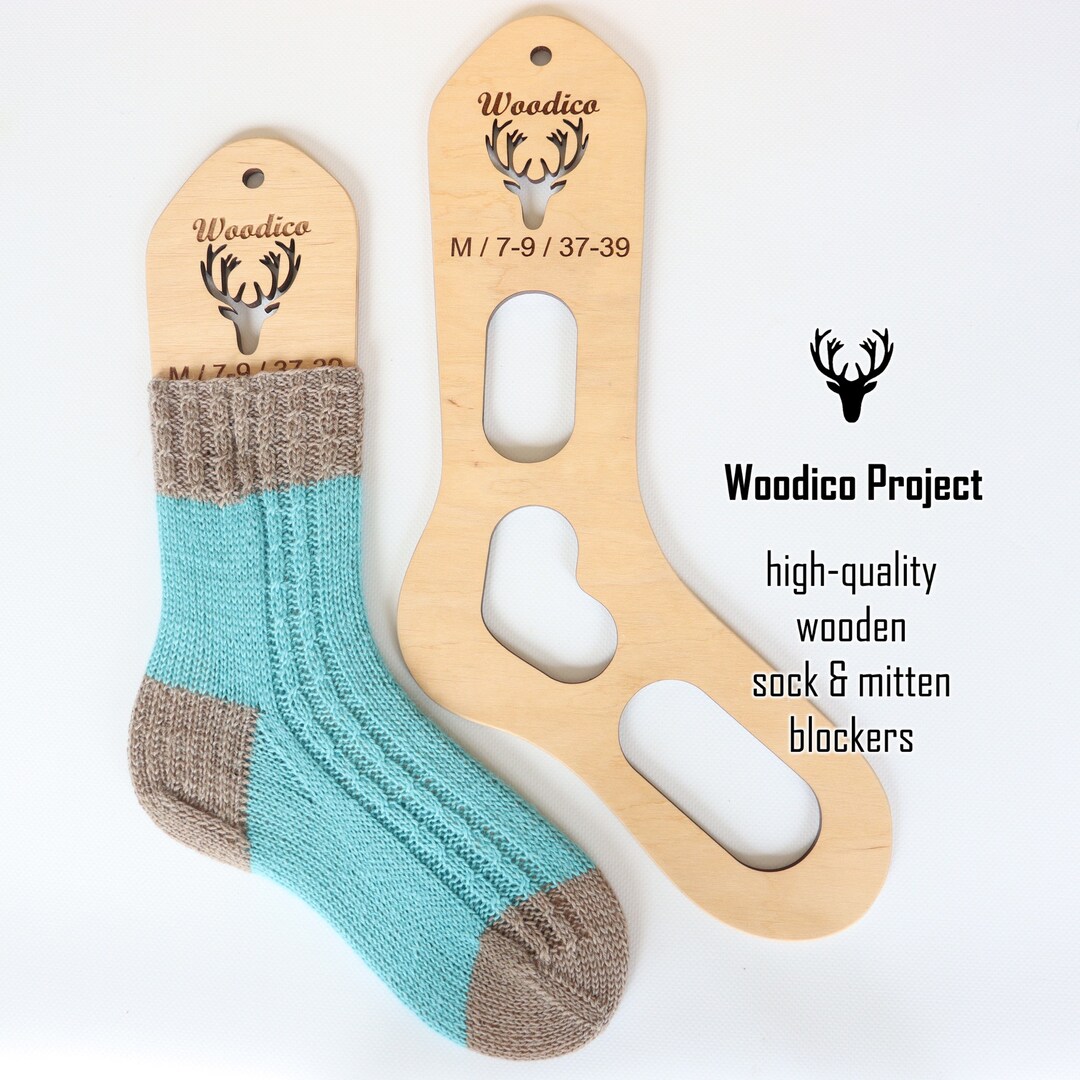Wooden Sock Blockers pair Deer Knitting Accessories, Gift for Knitter ...
