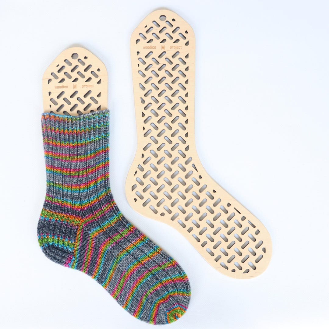 Wooden Sock Blockers 2 Pcs Stitches, a Tool for Displaying, Shaping and ...