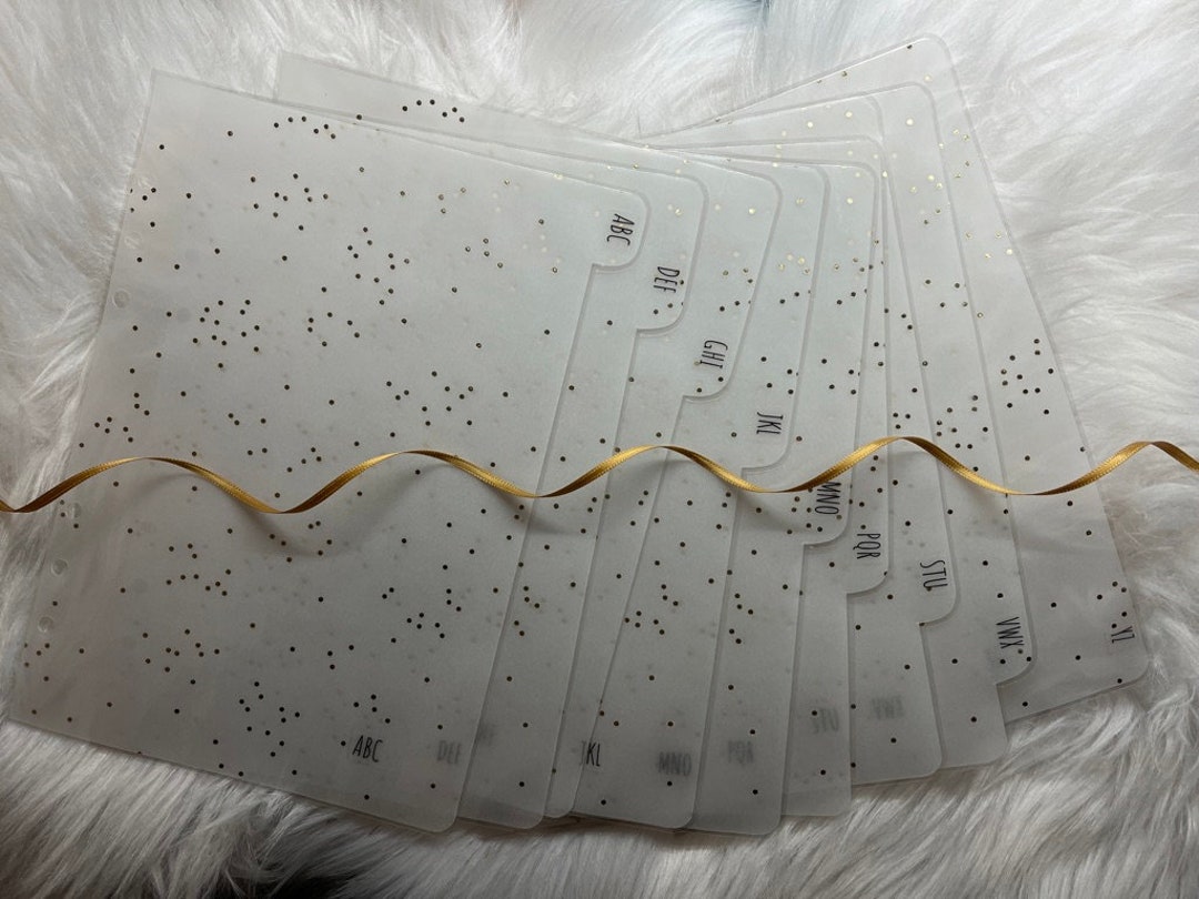 A Z Register Divider A5 Calendar Inserts GOLD - Etsy