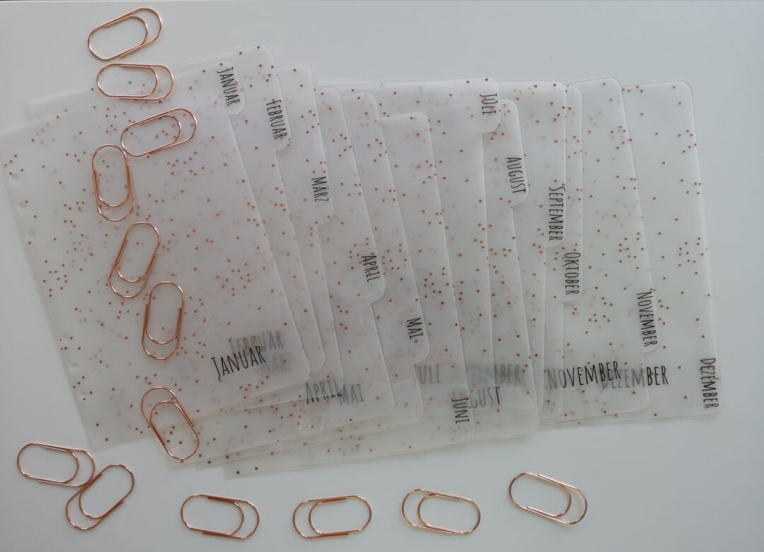 12 Monthly Register Divider A5 Calendar Inserts - Etsy