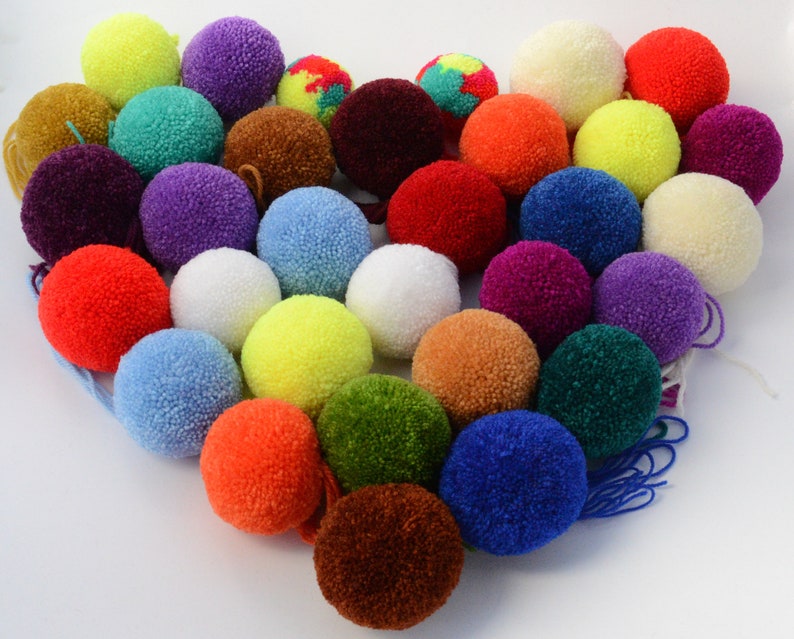 Pompon Dekracja 25 Sztuk Kolory Czapka Pomponiki Zestaw25 Dom Wloczka ...