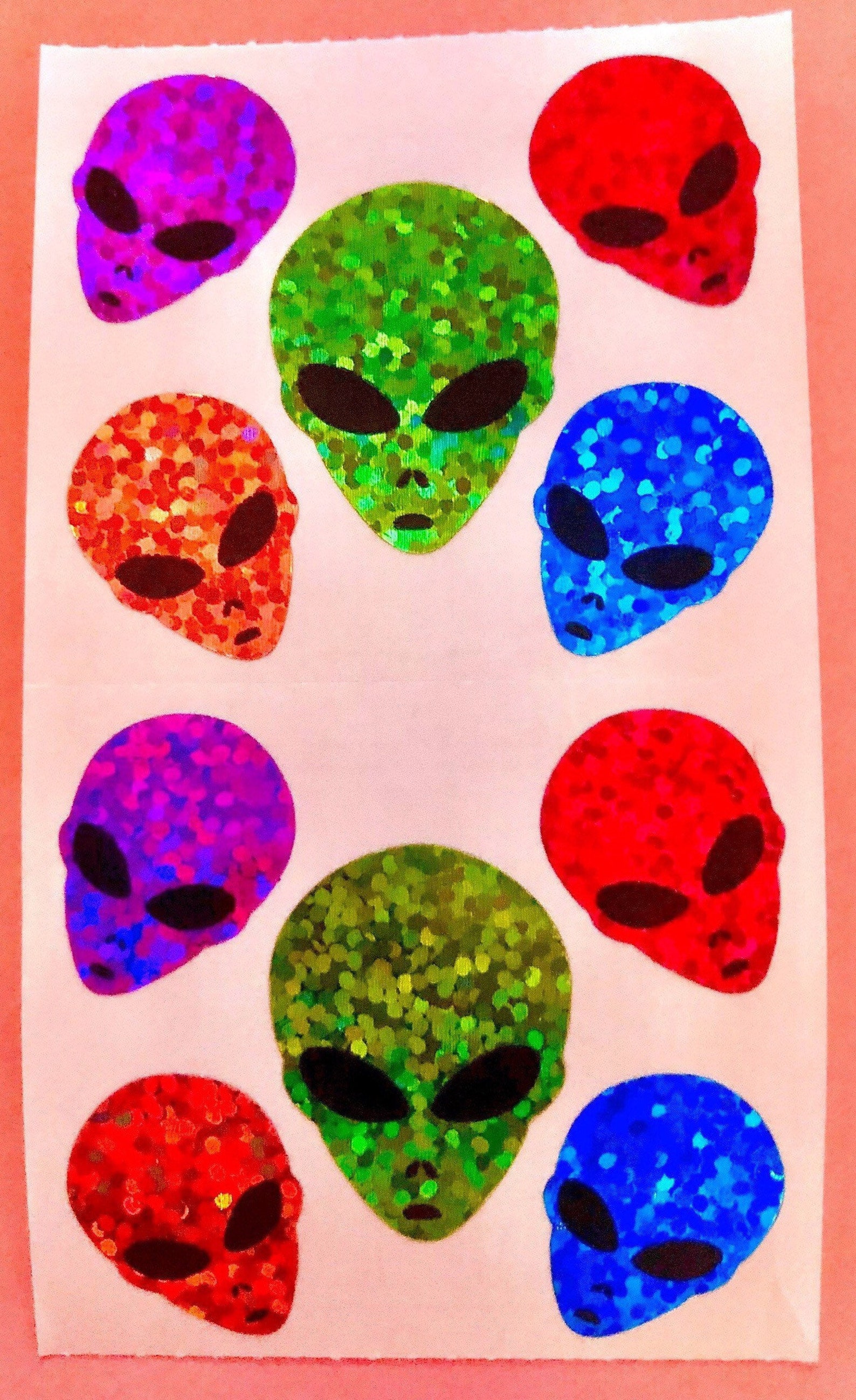 Vintage Glitter Prism Aliens Stickers 80's Hambly | Etsy