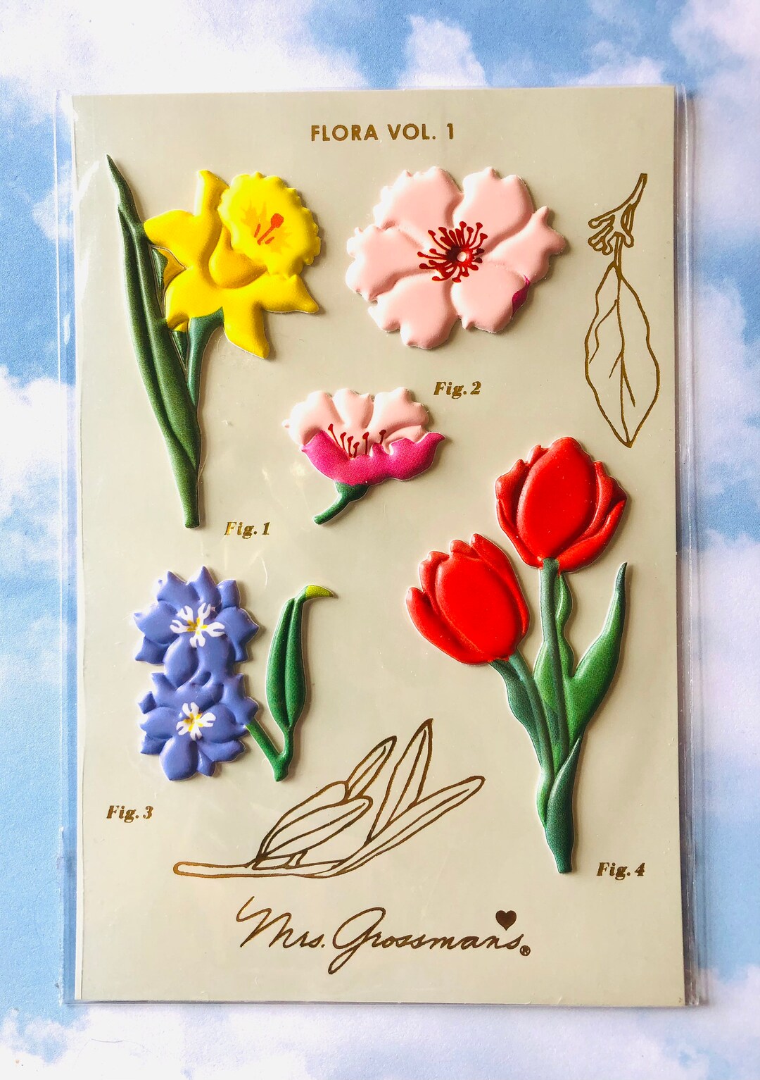 Puffy Floral Sealed Sticker Pk Mrs Grossmans Soft Puffies - Etsy