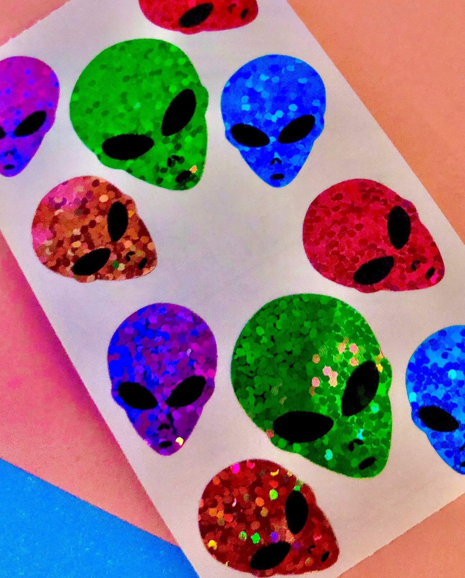 Vintage Glitter Prism Aliens Stickers 80's Hambly | Etsy
