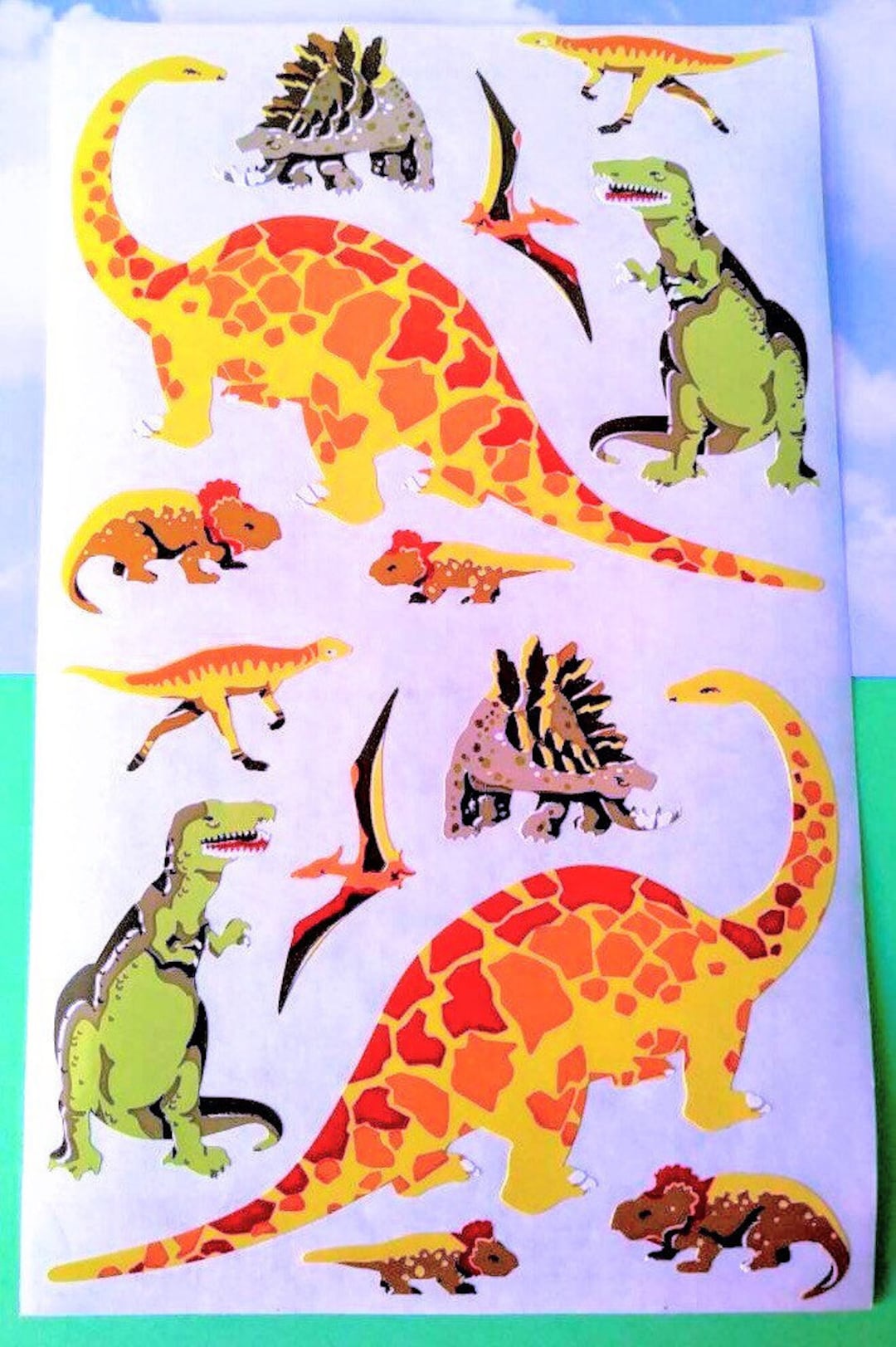 Dynamite Dinosaurs Sticker Sheet- HTF Mrs Grossmans Collectible ...
