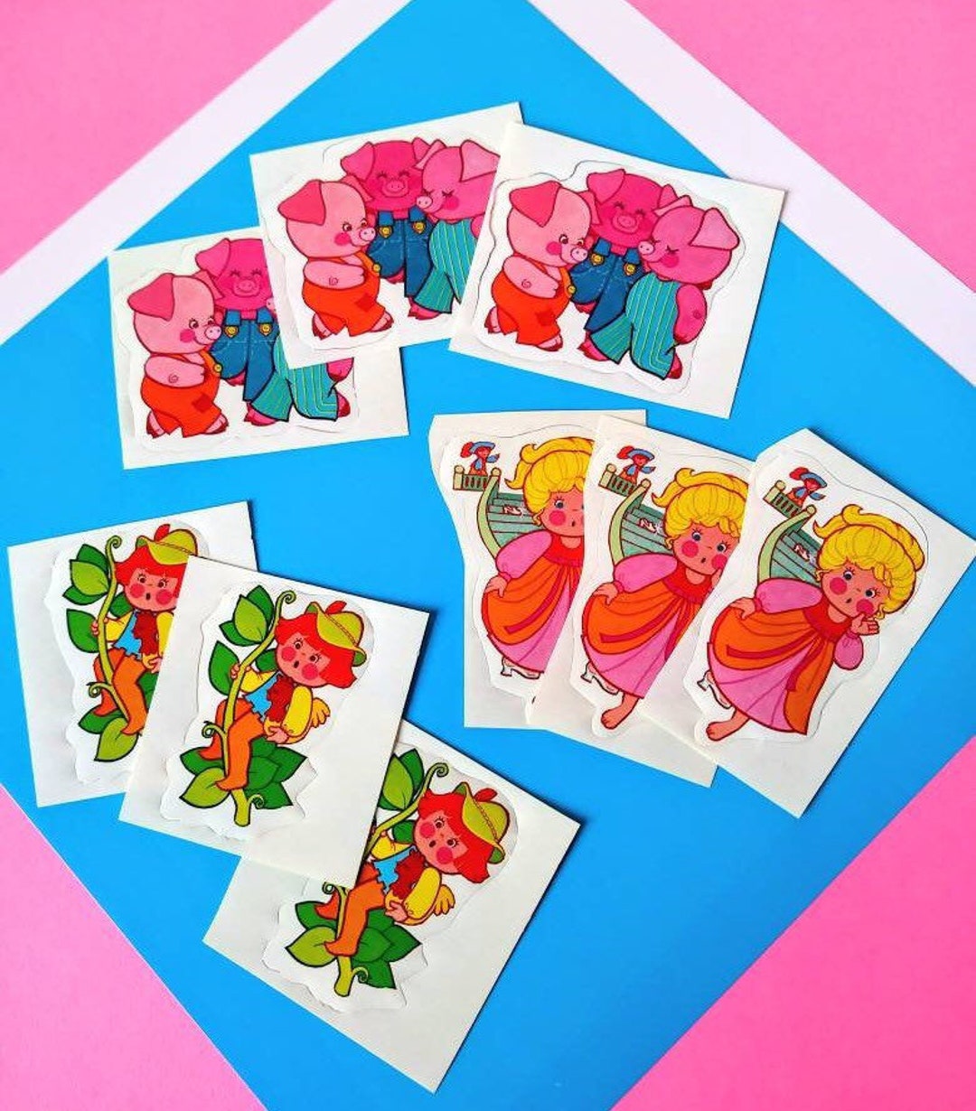 Fairy Tales Vintage 60s Gummed Seal Set - the Three Little Pigs ...