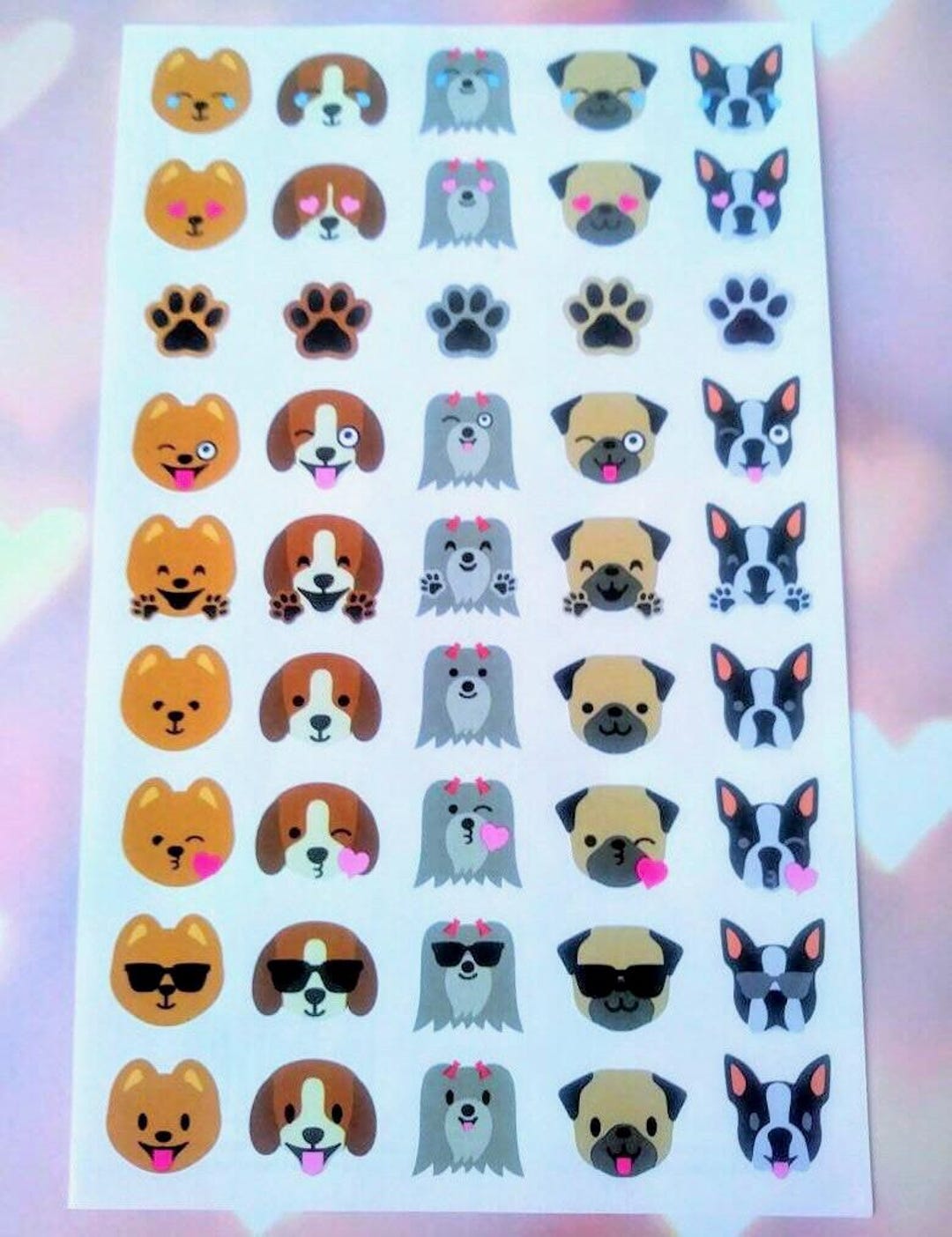 Puppy Dog Emotions Sticker Sheet - Rare Mrs Grossmans Paw Prints Pugs ...