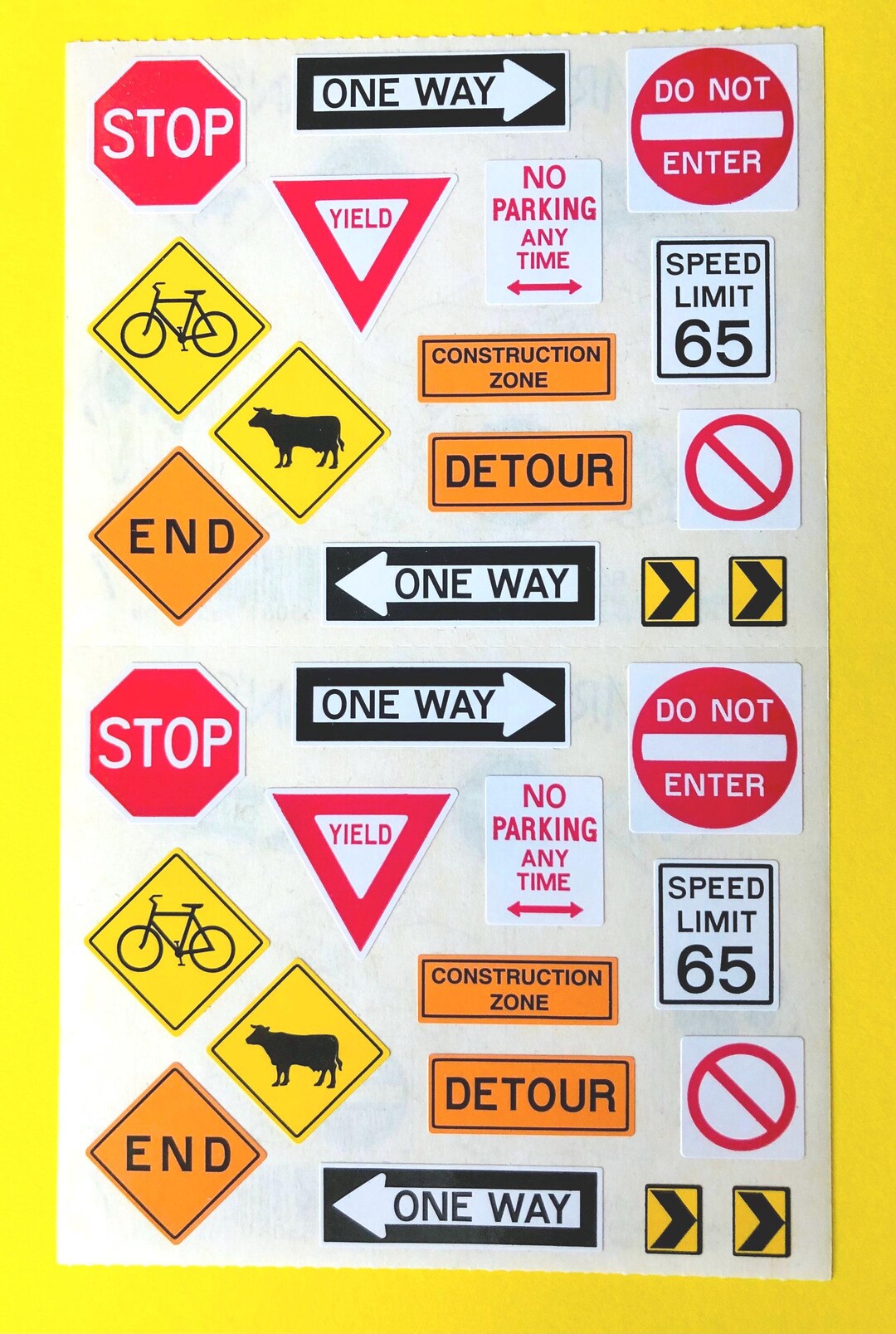 Road Signs Sticker Sheet - Vtg HTF Grossman’s One Way | Do Not Enter ...