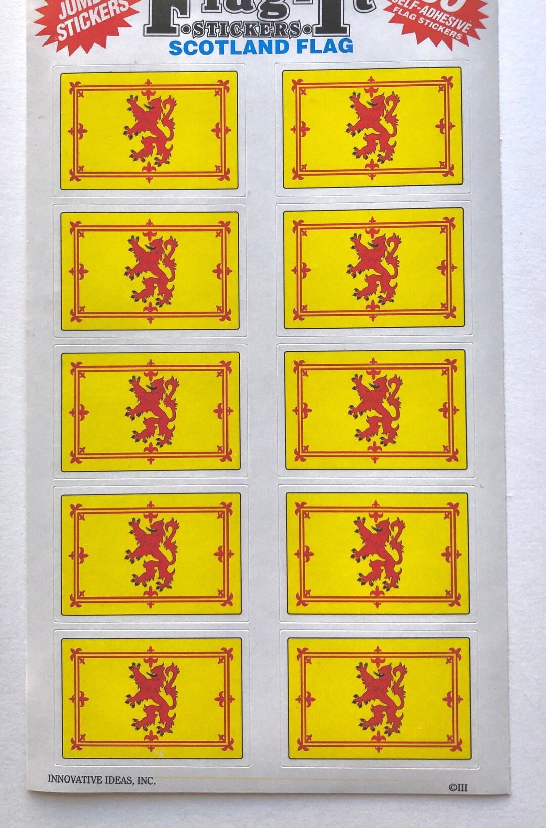 Scotlands Flag Vtg Sticker Sheet HTF 90s Flags Smash - Etsy