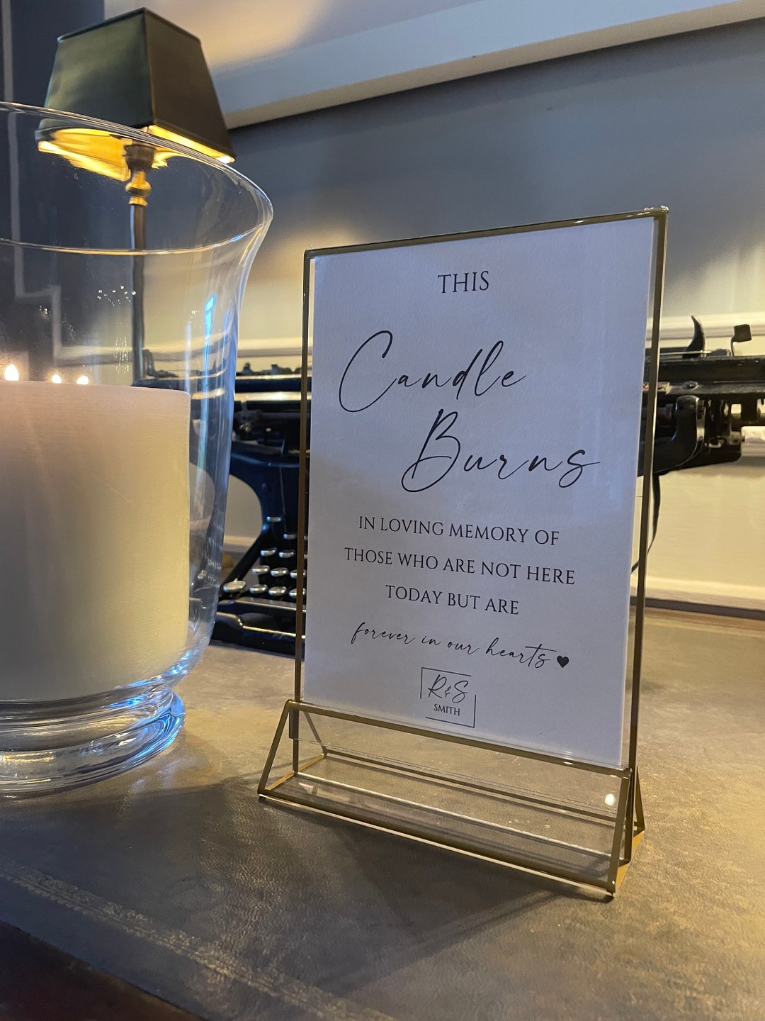 This Candle Burns in Loving Memory Wedding Sign Classic Calligraphy ...