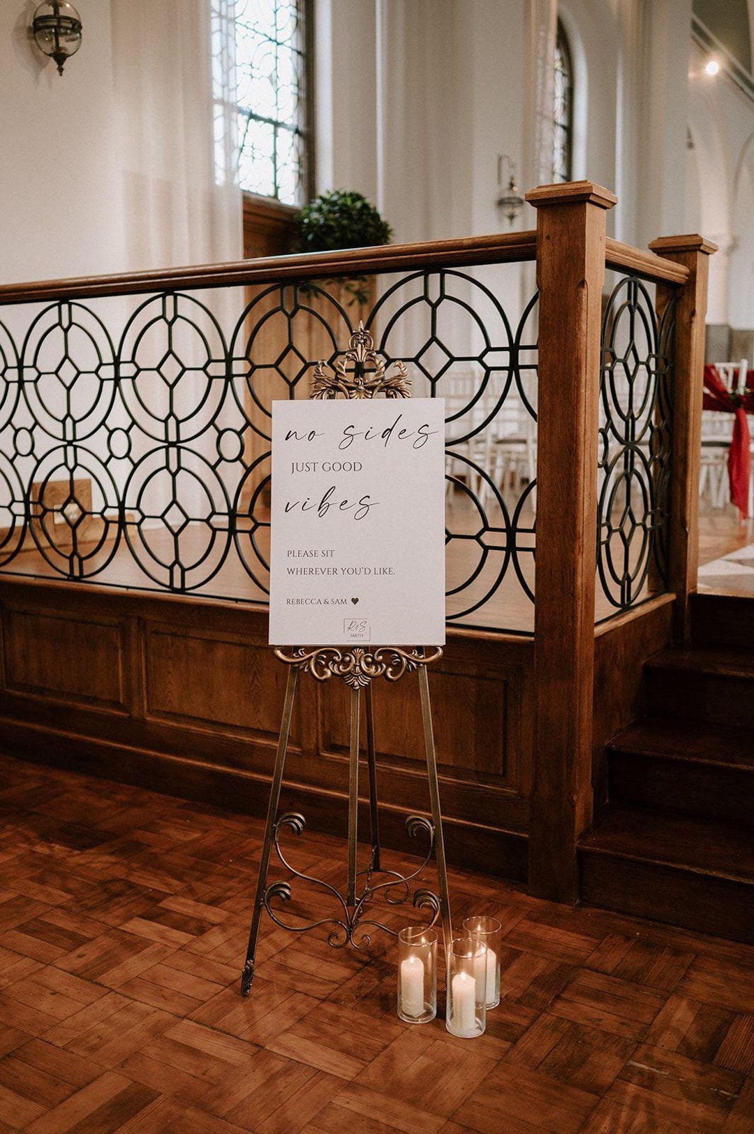 No Sides, Just Good Vibes Wedding Sign Classic Calligraphy Stunning ...