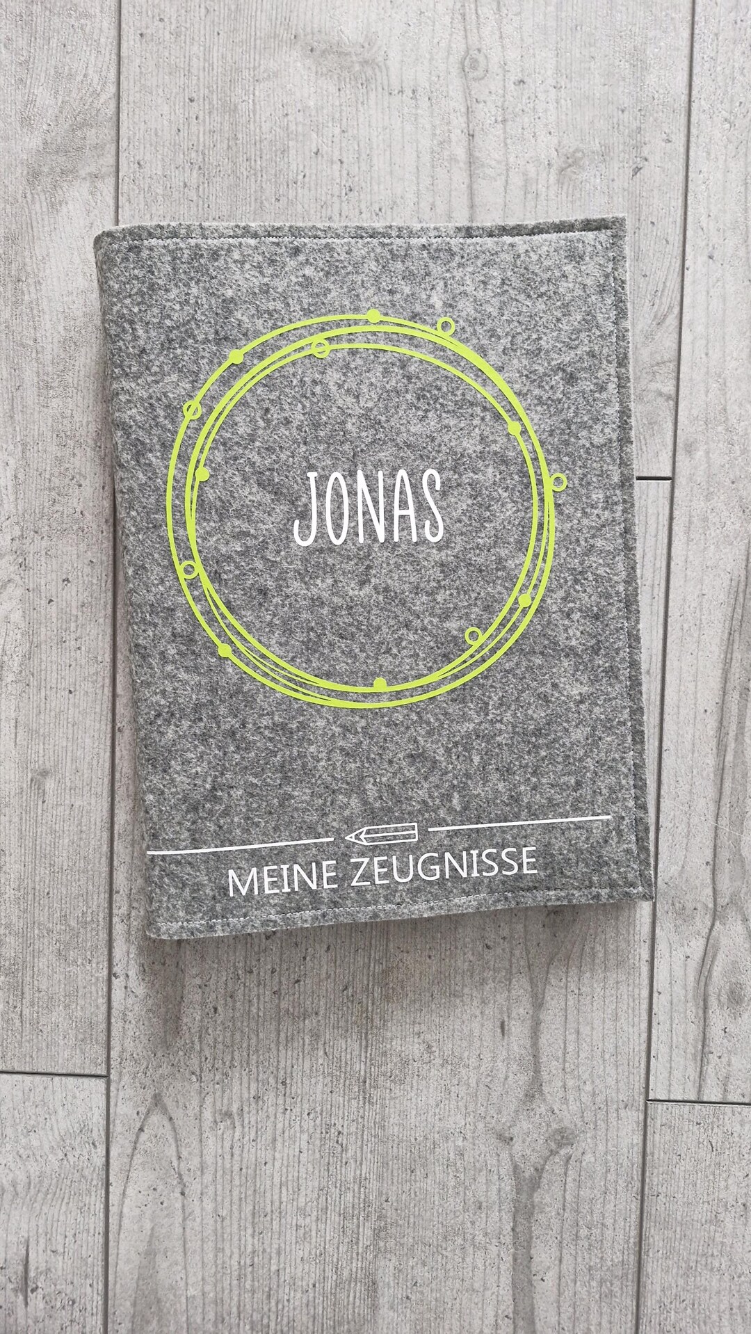 Personalized Report Card Folder, Felt Cover With Circles, A4 Size ...