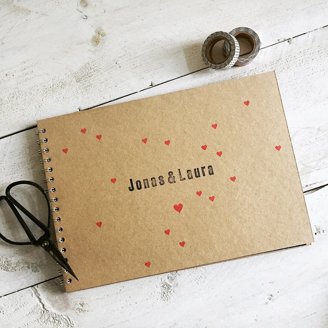 Photo Album Scrapbook A4 Hearts With Desired Text Fotoalbum