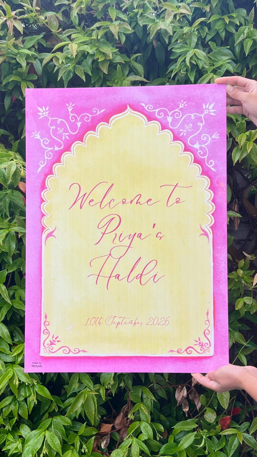 Hand-painted Haldi & Vidhi Watercolour Poster - Etsy