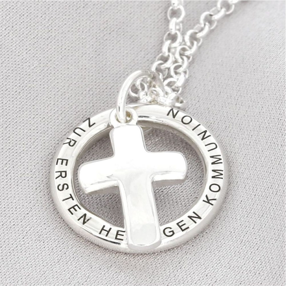 Silver Chain for Baptism Gift Confirmation 925 Silver Cross Engraving ...