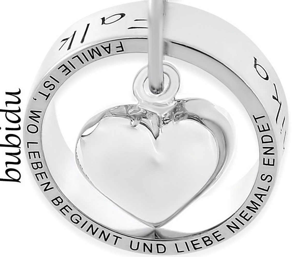 Kette mit Ring & Herz Familienschmuck Gravur Namenskette 925 - Etsy.de