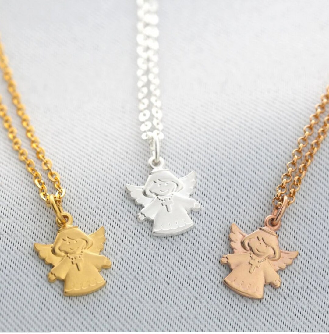 Guardian Angel Chain Children's Baptism Jewelry 925 Sterling Silver ...