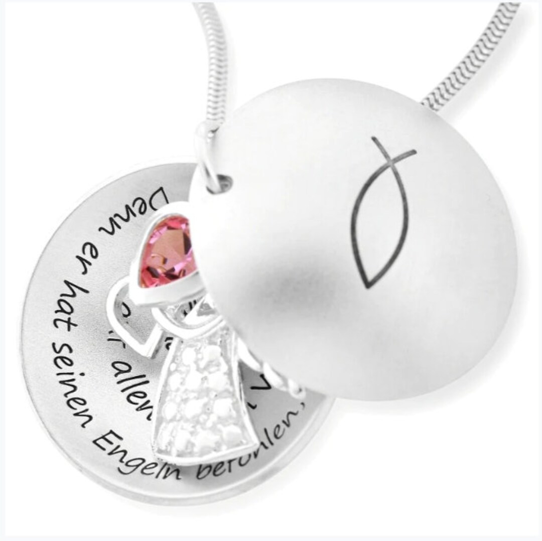 Medallion 2.3 Cm With Baptismal Fish Ichtys Engraving Baptism Jewelry ...