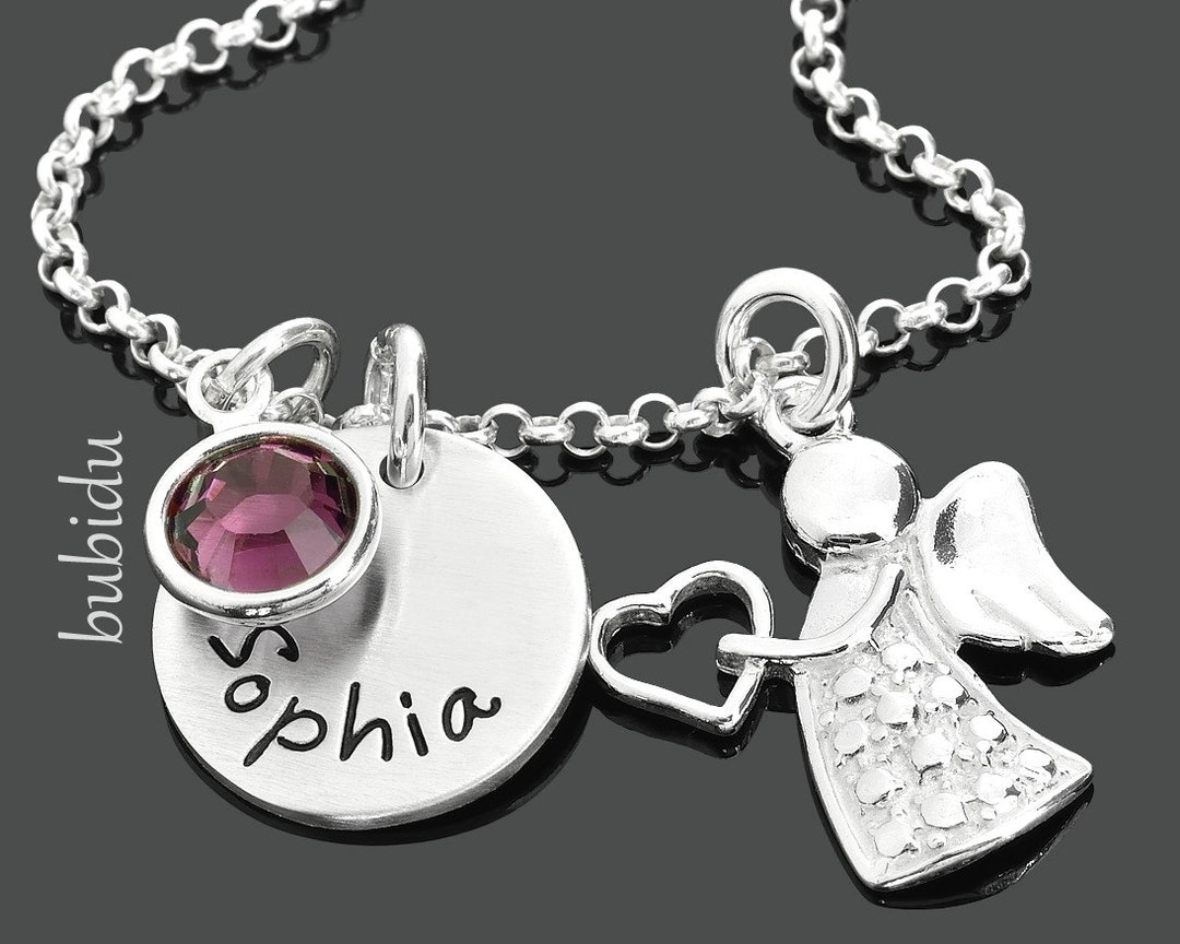 BAPTISM JEWELRY With ANGEL Christening Necklace Engraving Jewelery Girl ...