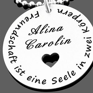 Friendship Necklace Engraving, Jewelry With Text, Chain - Etsy