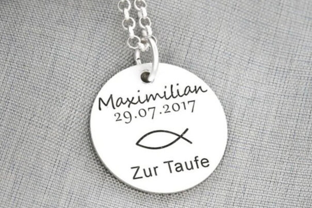 Baptism Necklace Engraving Baptism Jewelry 925 Silver Jewelry Baptism ...