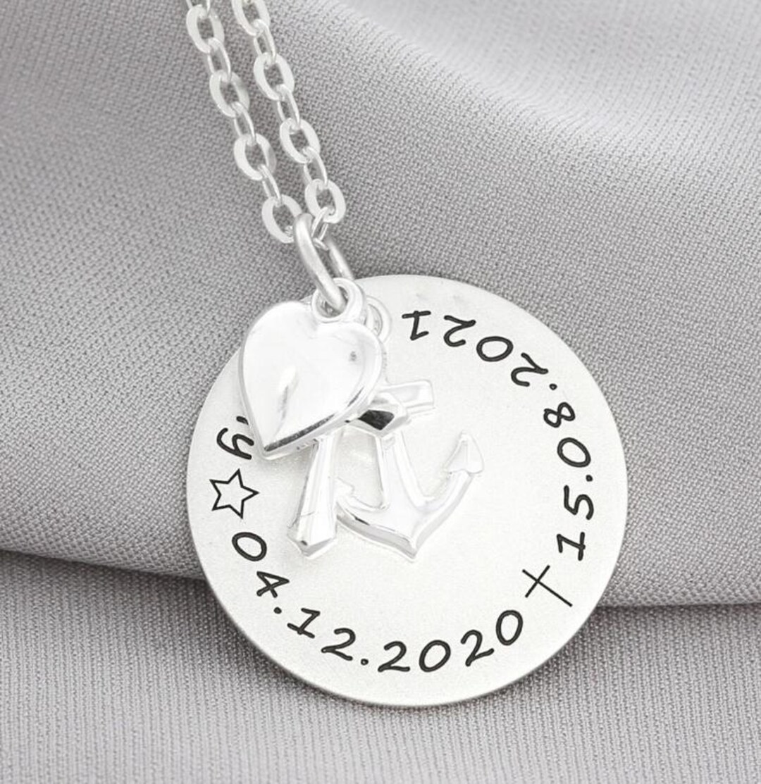 19mm Pendant With Engraving Symbols Faith Love Hope Baptism Jewelry ...