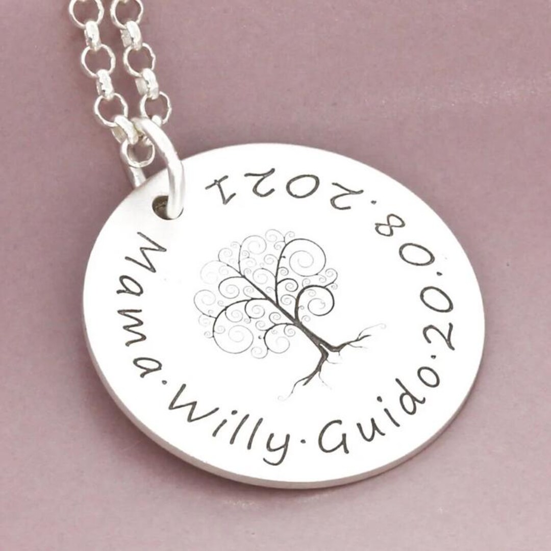 19 Mm Pendant Silver Chain, Name Chain Jewelry Including Engraving ...