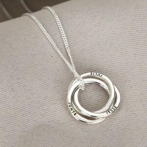 Family Chain Name Circle Name Engraving Two Flat Ring Pendant ...
