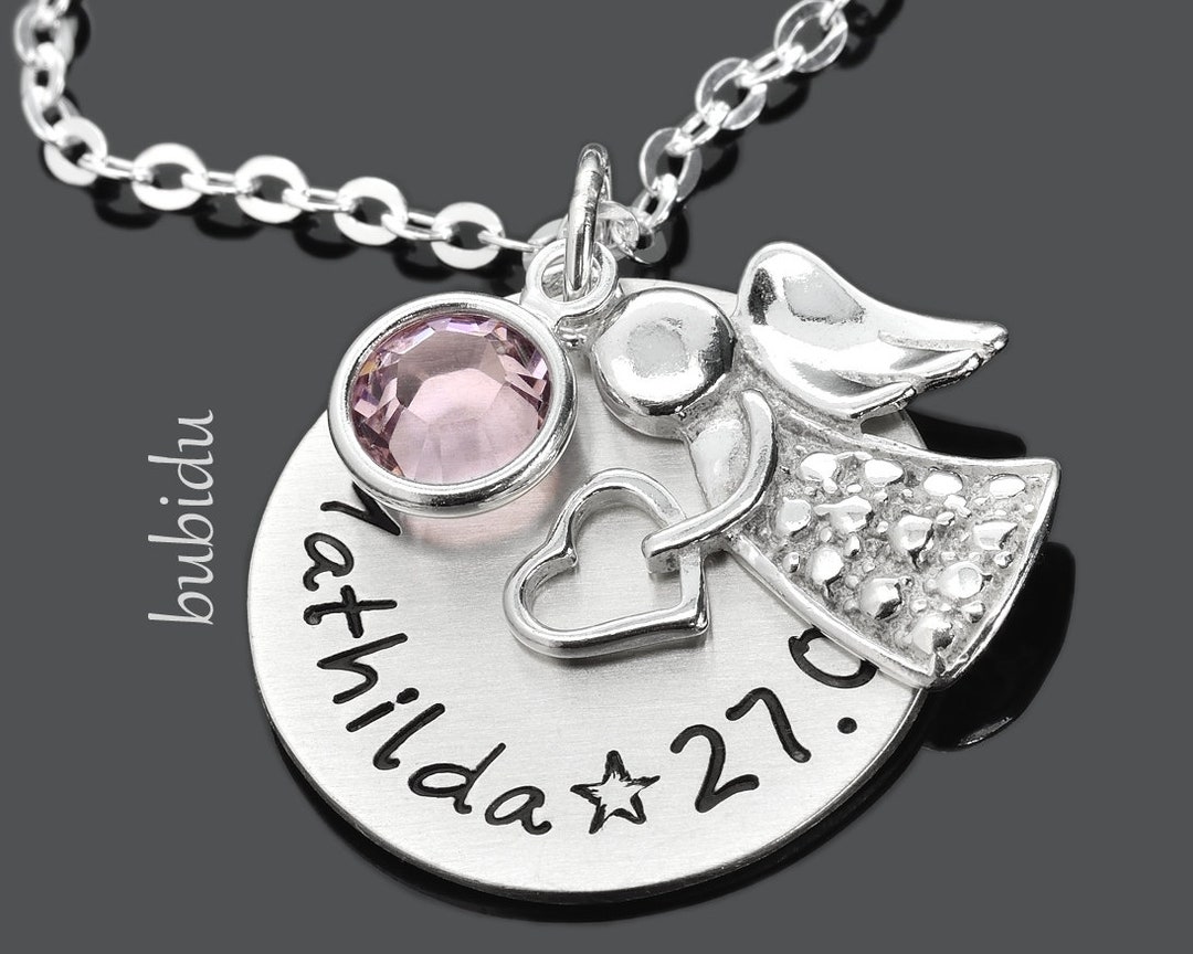 Baptism Jewelry With Engraving, Chain Baptism, Angel Jewelry - Etsy