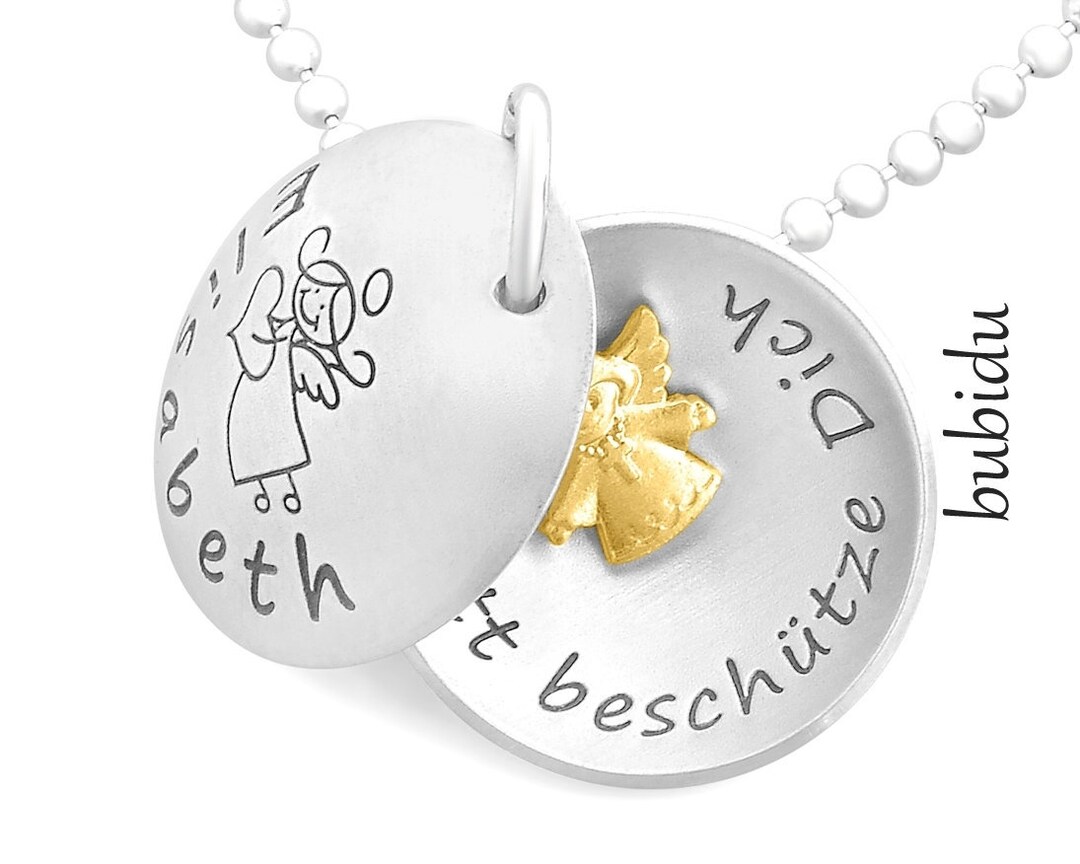 Baptism Medallion, Baptism Necklace Engraving, Angel Jewelry Baptism ...