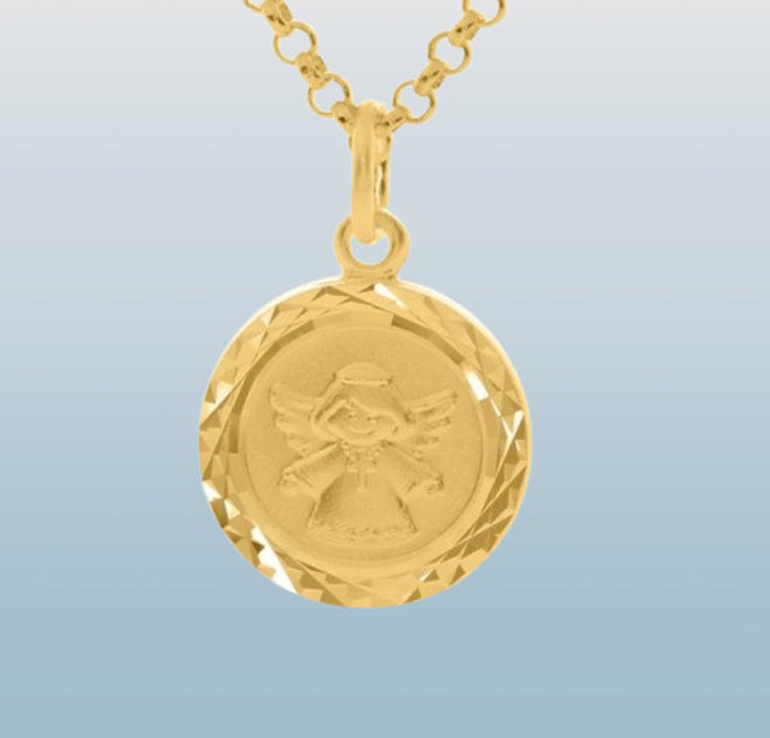 Guardian Angel Baptism Chain Engraving Children's Baptism Jewelry 925 ...