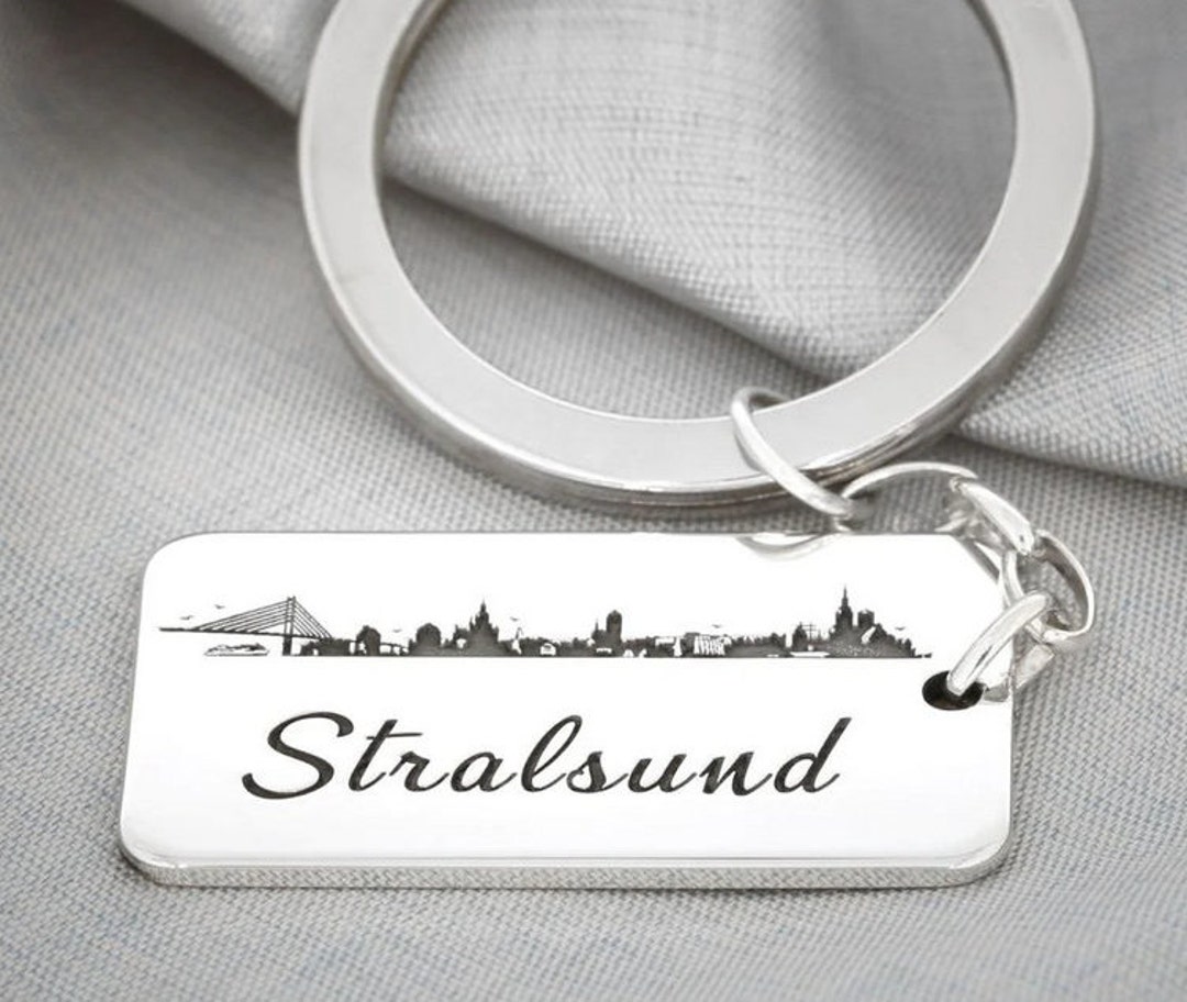 Keychain Skyline Home Motif of Your Choice Silhouette Own Photo Motif ...