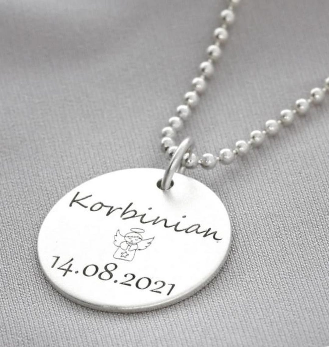 17mm Pendant With Symbol Motif Engraving Font Selection Name Motif Date ...