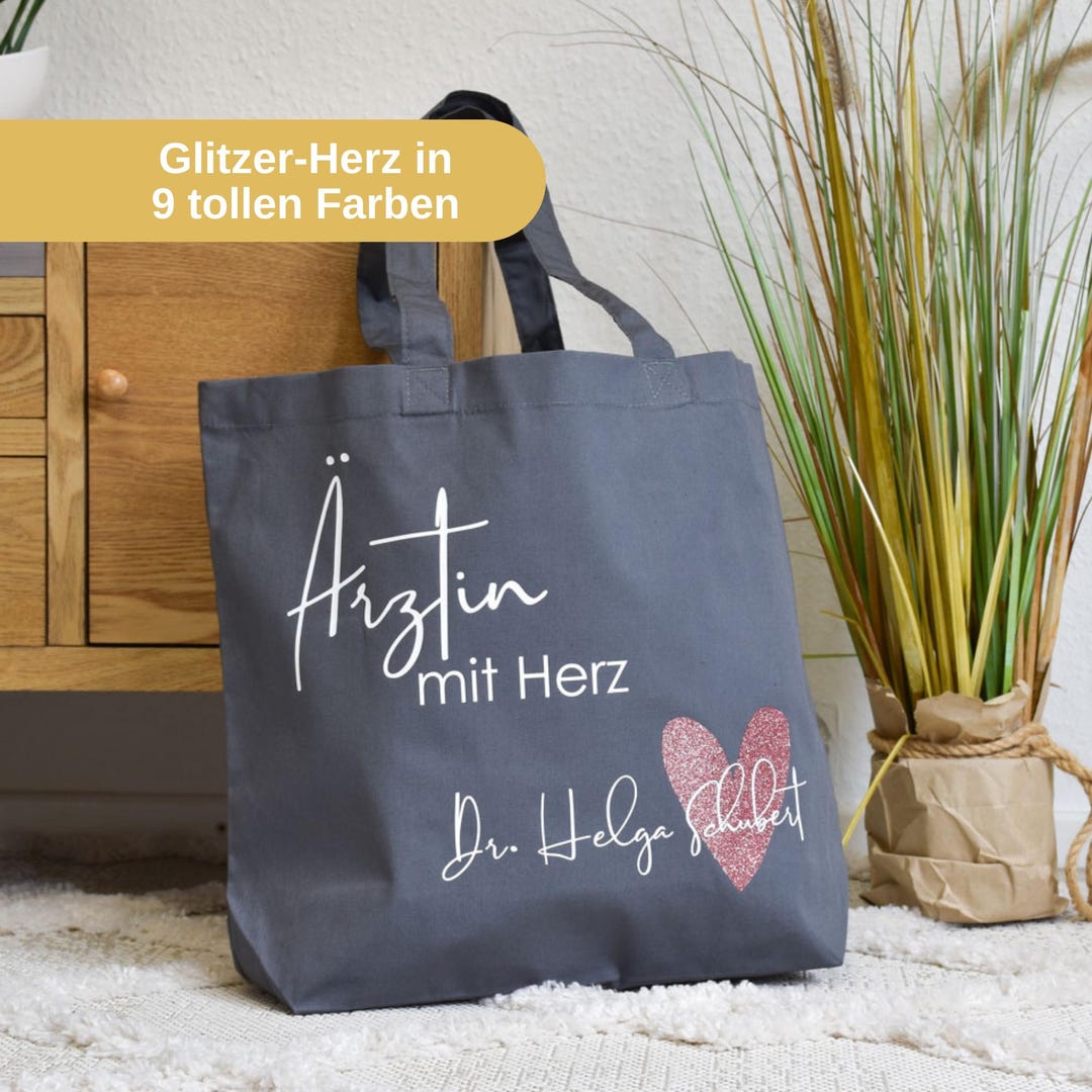 Gift Doctor With Heart and Name Large Cotton Bag Gift Idea Farewell ...